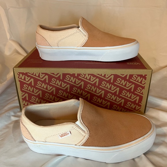 Vans | Shoes | Vans Asher Platform Color Block Peach 65 Nib | Poshmark